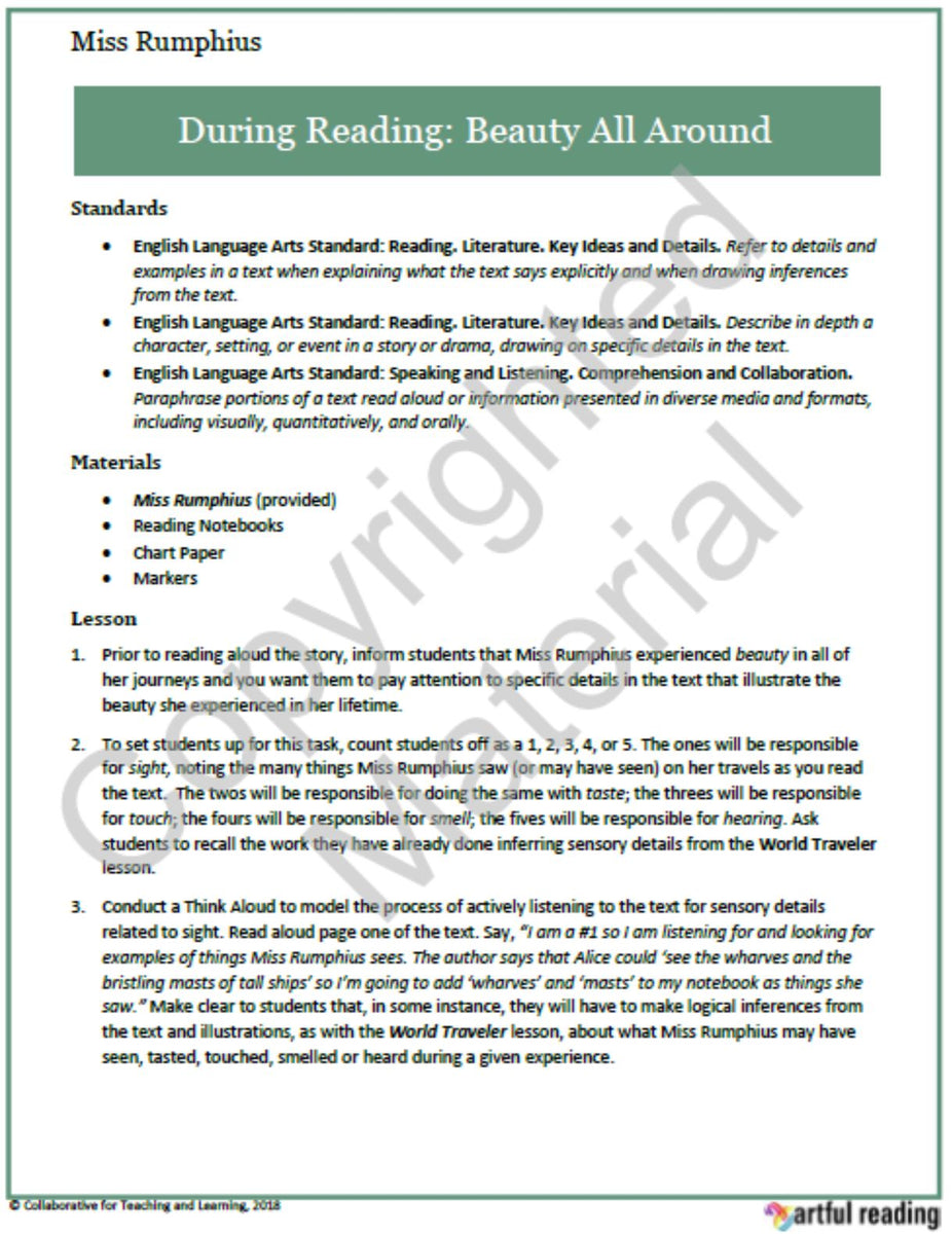 Miss Rumphius (4th Grade: Series 1) – ctlonline